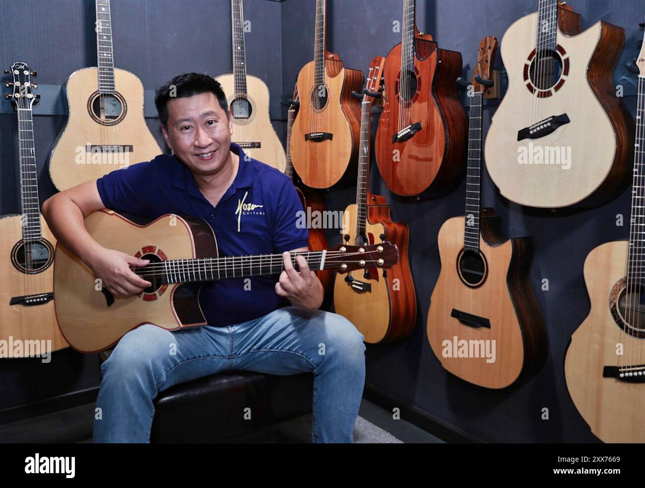 Ho Zen Yong, luthier and founder of Maestro, a Singapore company that ...