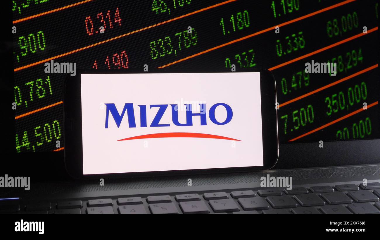 China. 23rd Aug, 2024. In this photo illustration, Mizuho Financial ...