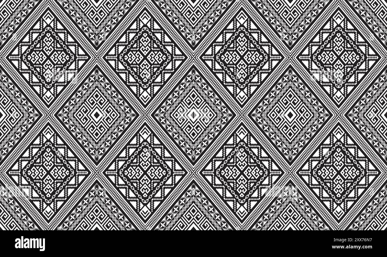 Diamond abstract ethnic geometric pattern designed for background or ...