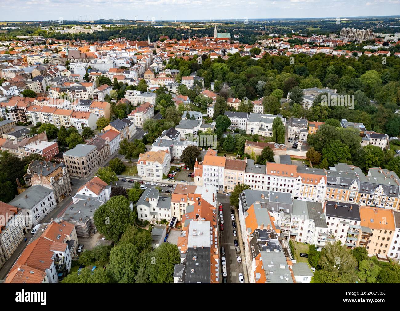 22 August 2024, Saxony, Görlitz: View of the city on the Polish border ...