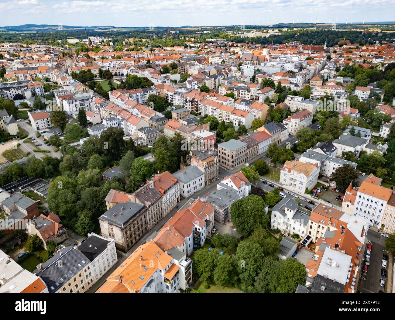 22 August 2024, Saxony, Görlitz: View of the city on the Polish border ...