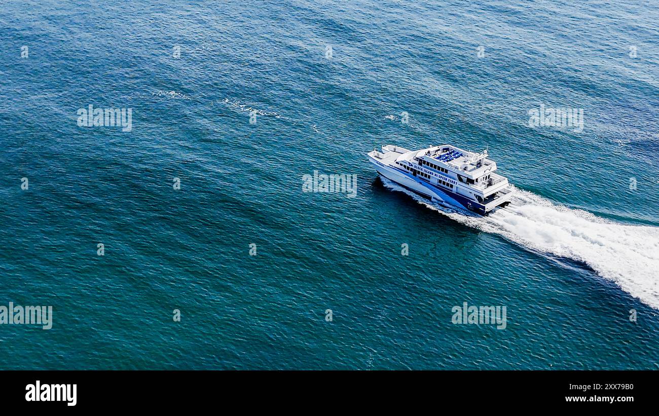 New Shoreham, RI, USA - August 5 2024: Aerial image of Block Island ...