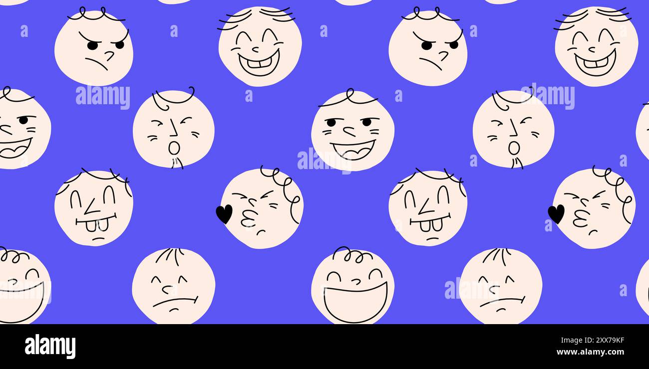 Doodle people pattern hand Stock Vector Images - Alamy