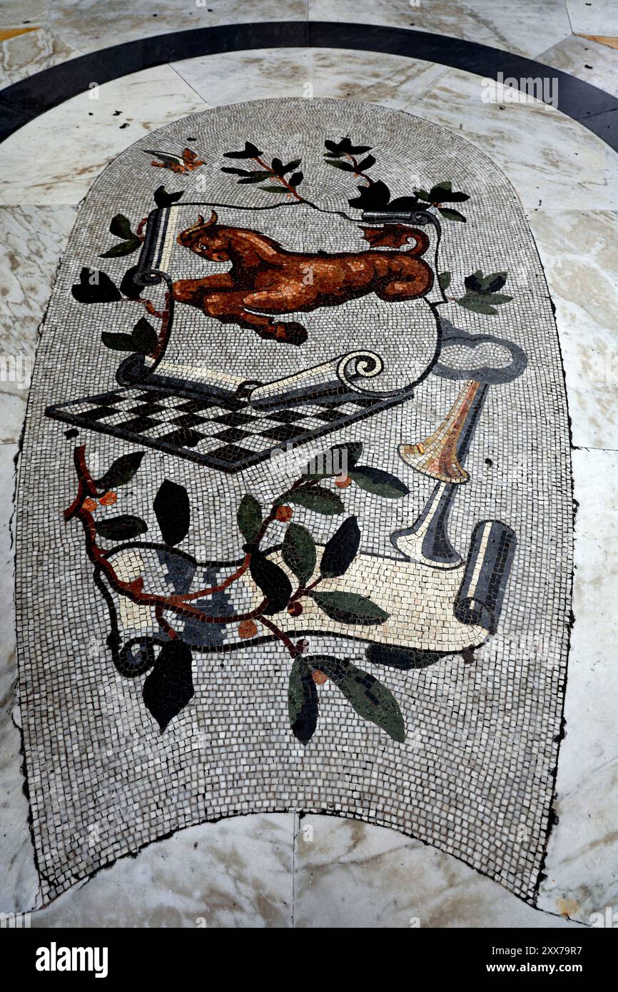Capricorn zodiac sign mosaic floor galleria umberto naples italy hi-res ...