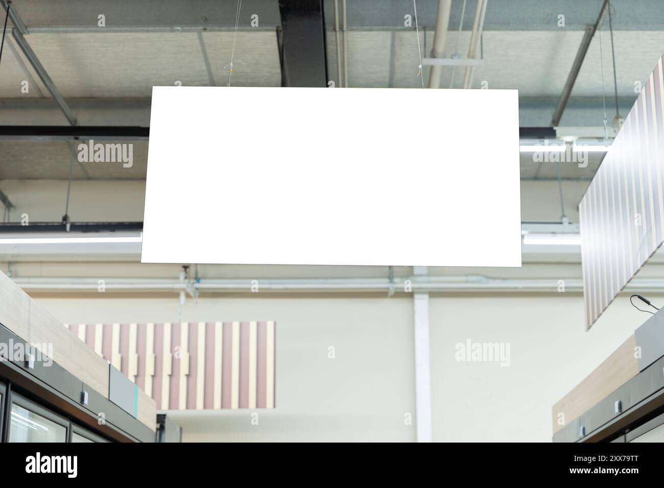 Mock up and blank white screen billboard for advertising or information ...