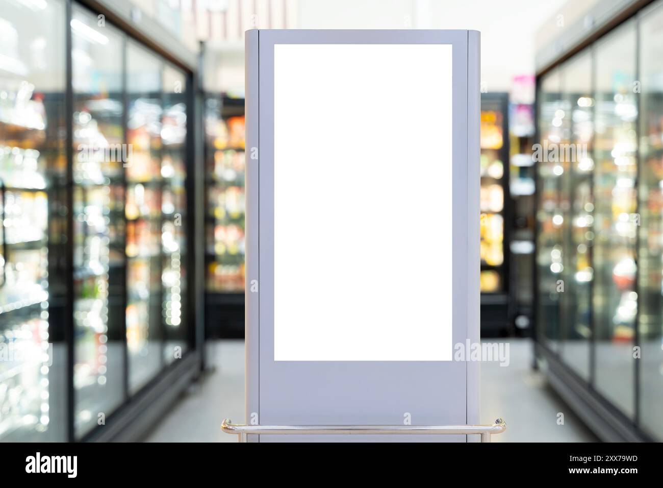Mockup advertising board in front of supermarket. Mock up billboard for ...