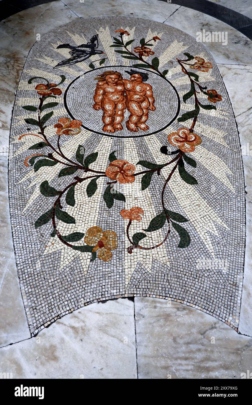 Gemini zodiac sign mosaic floor galleria umberto naples italy th hi-res ...