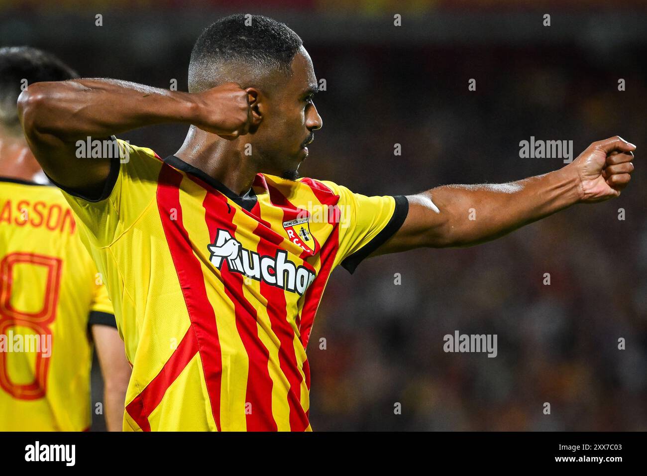 Wesley SAID of Lens celebrates his goal during the UEFA Conference ...