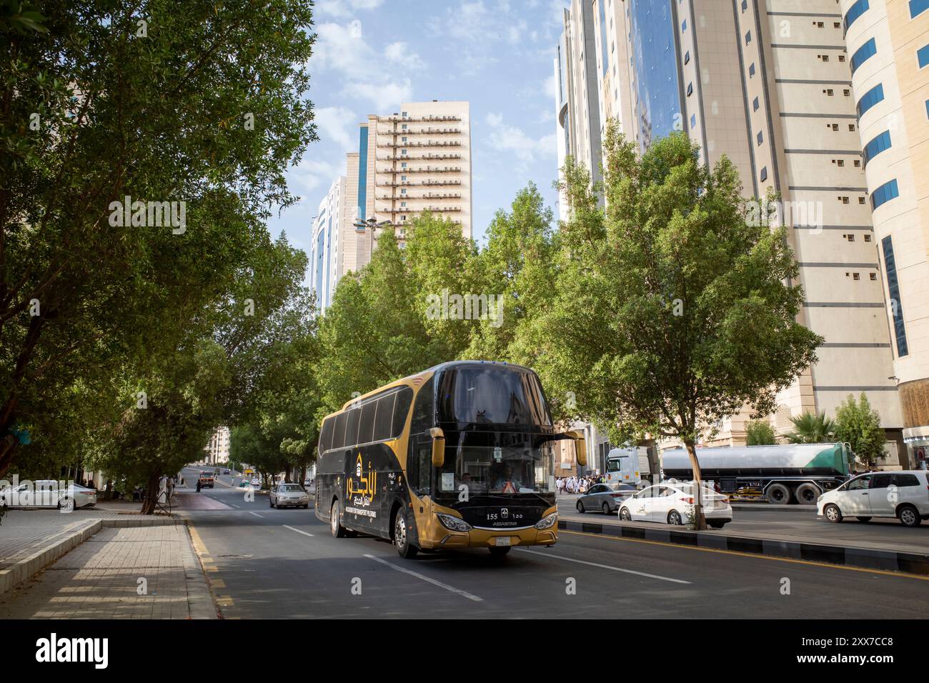 Mecca, Saudi Arabia - June 12, 2024: An executive bus, transportation ...