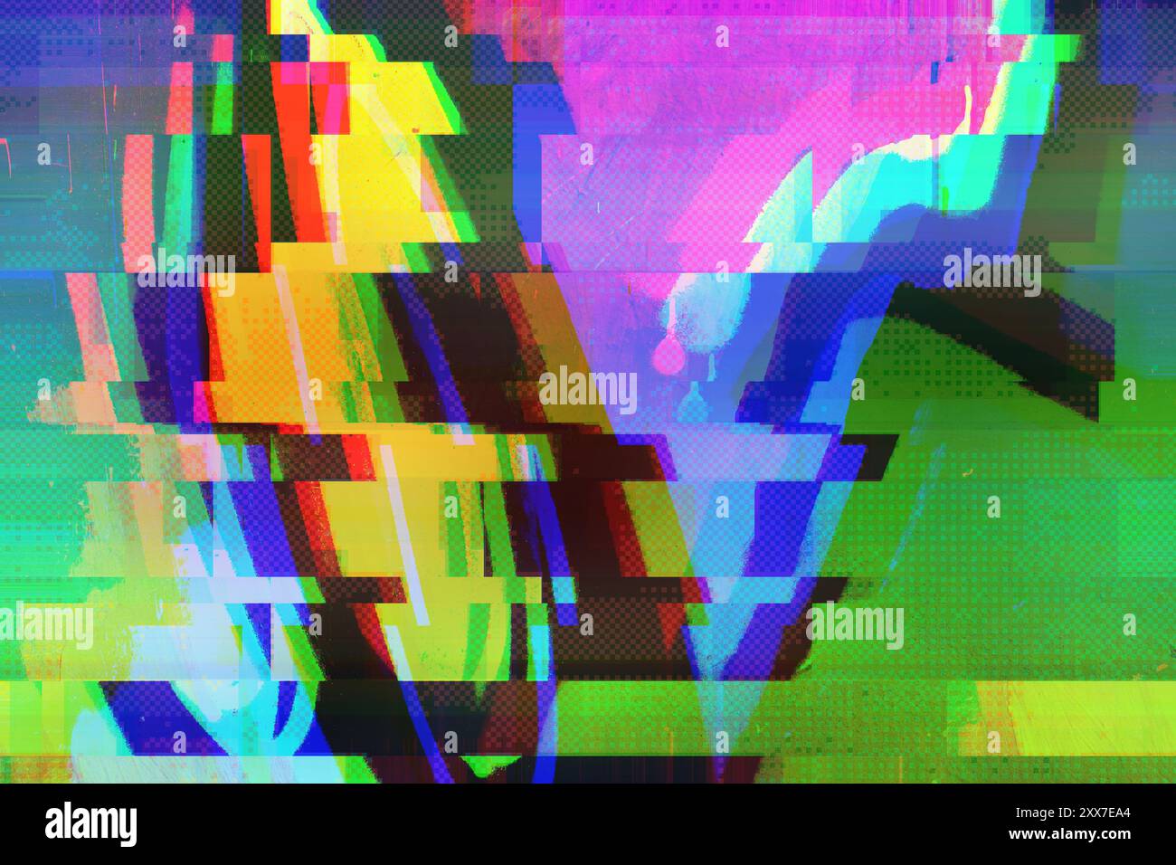 Green screen static analog glitch hi-res stock photography and images - Alamy