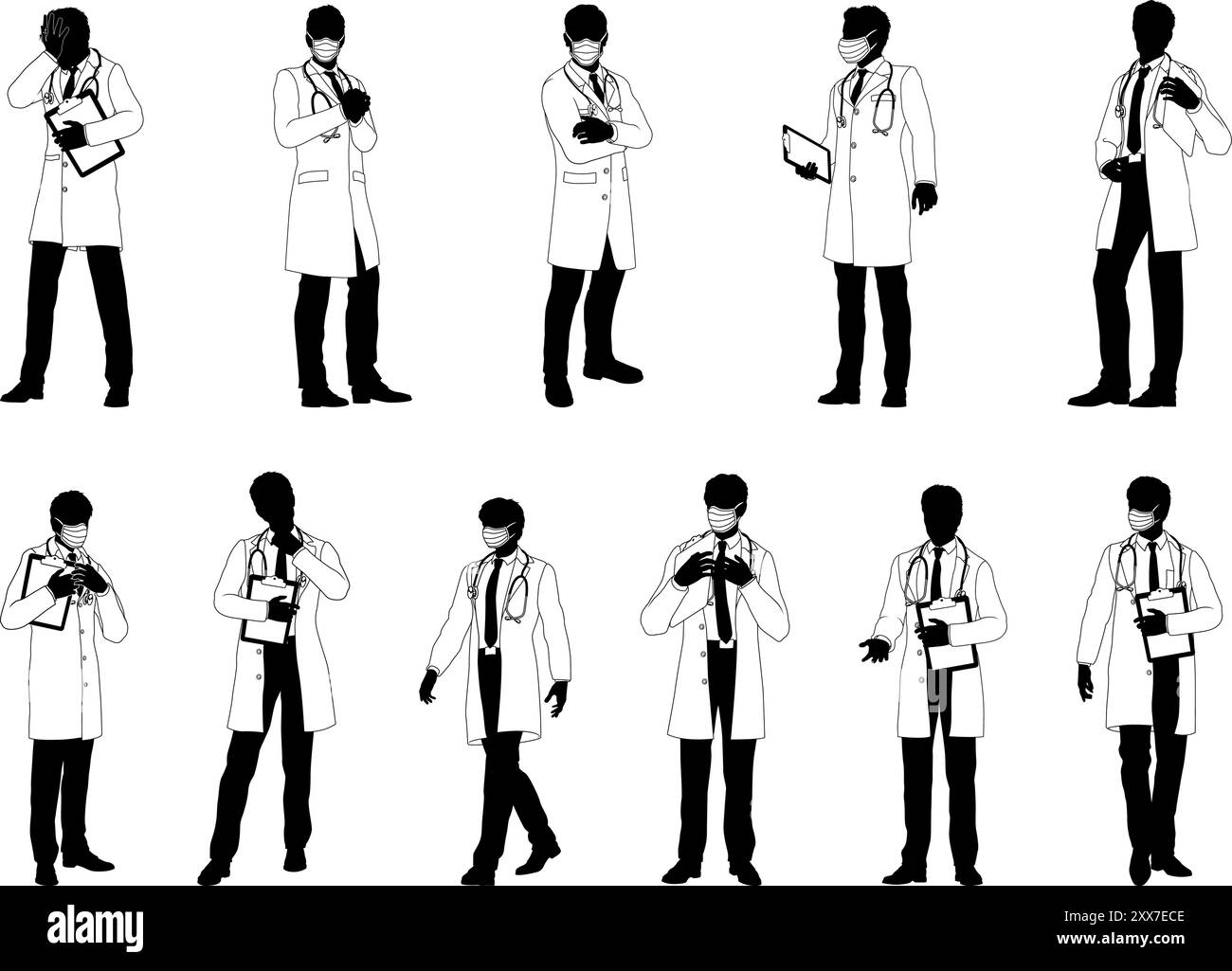 Silhouette nurses Stock Vector Images - Alamy