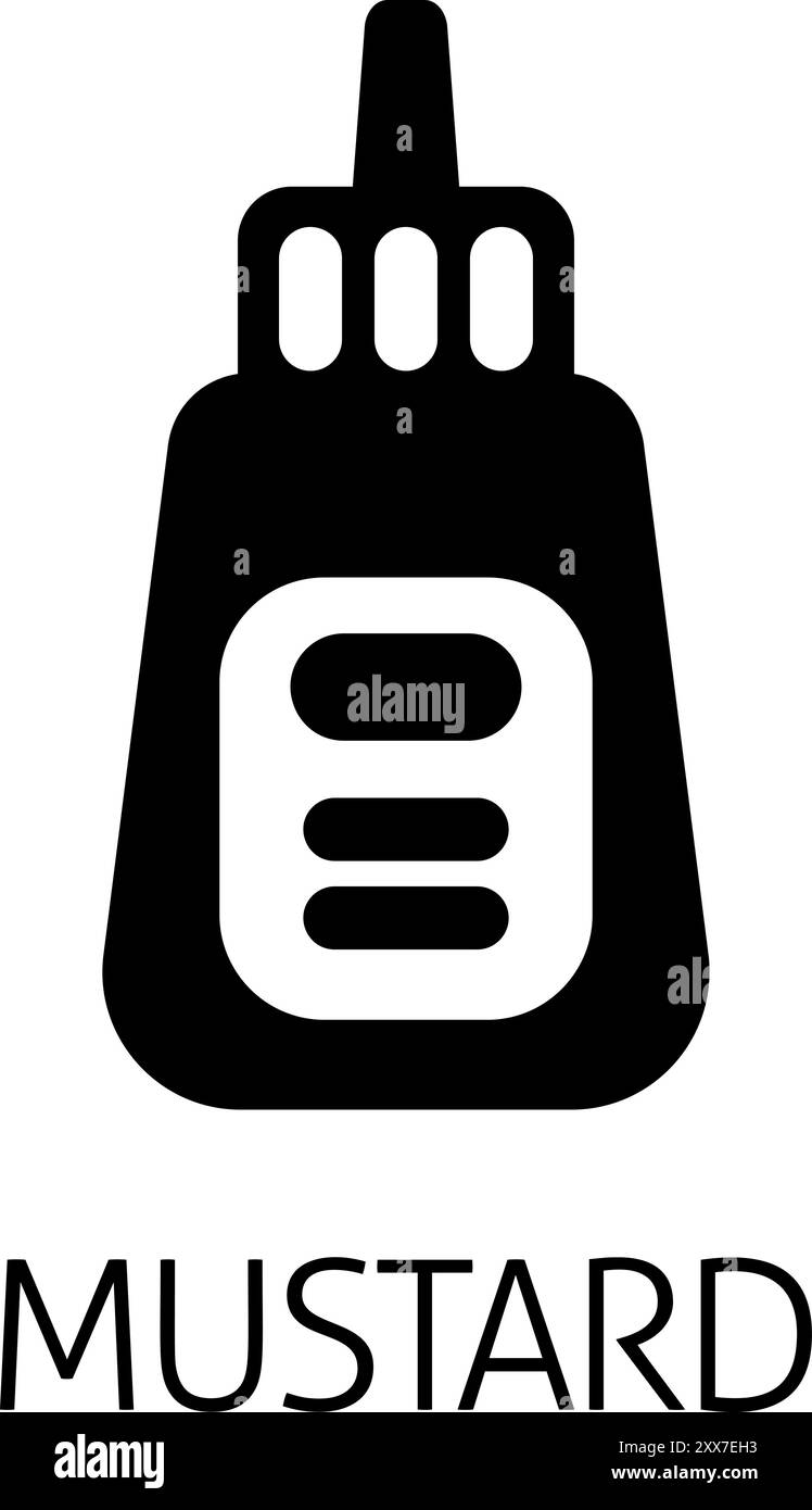 Ketchup Or Mustard Sauce Bottle Food Allergy Icon Stock Vector Image ...