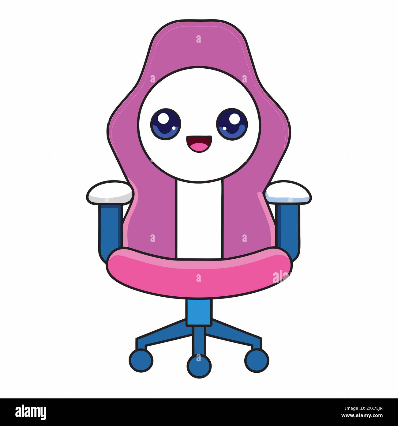 Gaming Chair Kawaii - Cute and Fun Gaming Chair Illustration Stock ...