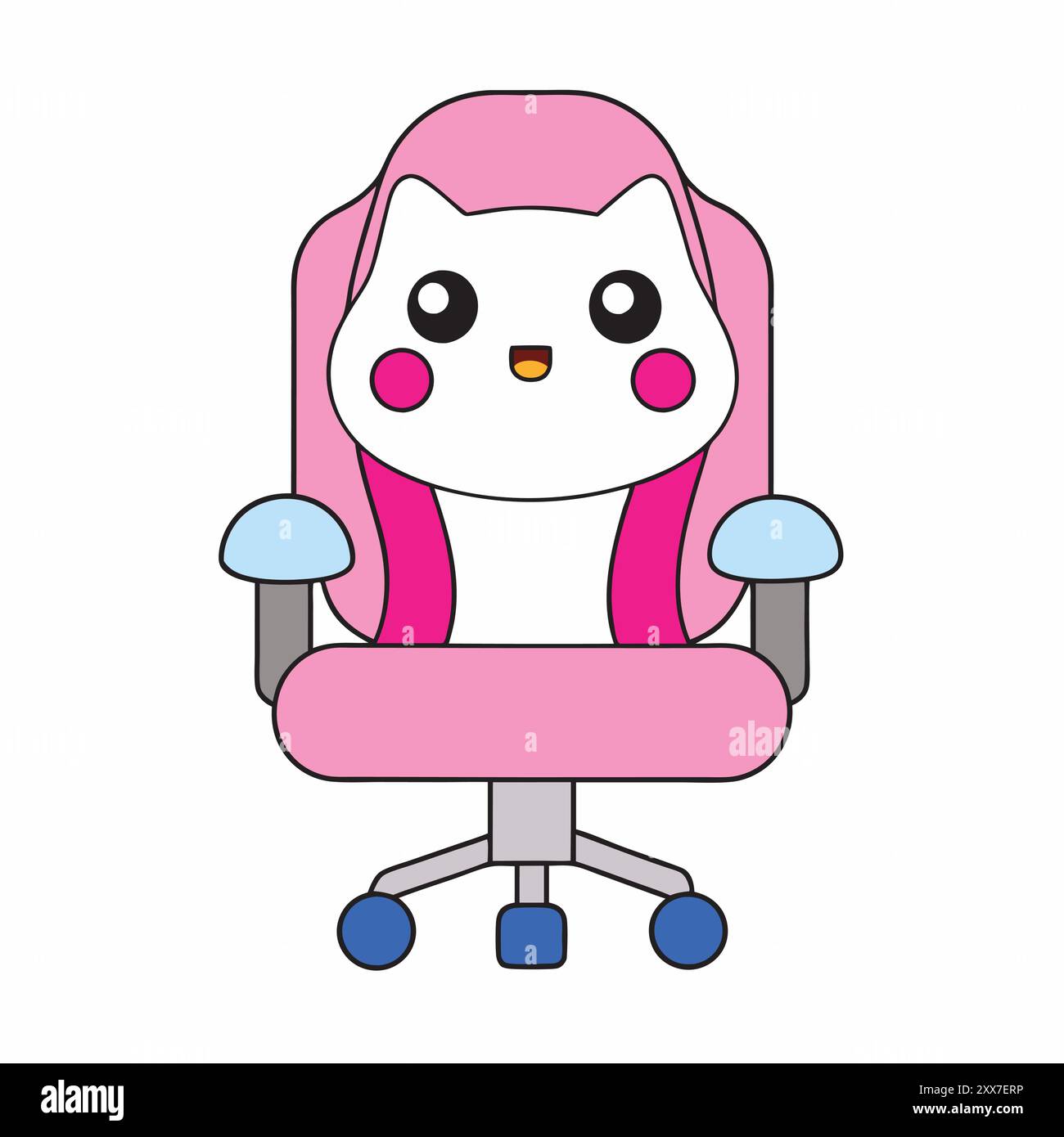 Gaming Chair Kawaii - Cute and Fun Gaming Chair Illustration Stock ...