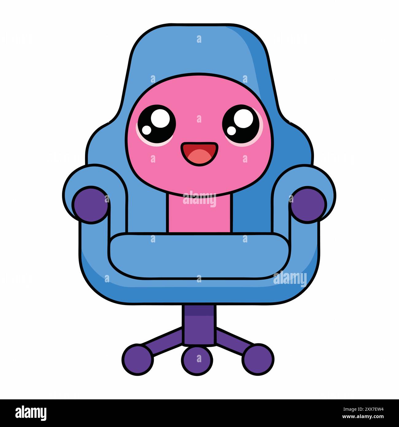 Gaming Chair Kawaii - Cute and Fun Gaming Chair Illustration Stock ...