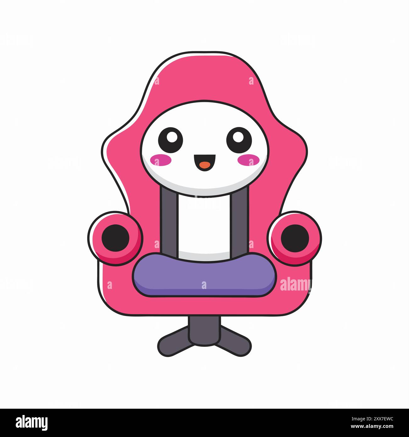 Gaming Chair Kawaii - Cute and Fun Gaming Chair Illustration Stock ...