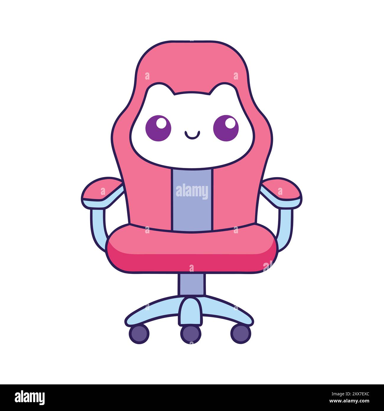 Gaming Chair Kawaii - Cute and Fun Gaming Chair Illustration Stock ...
