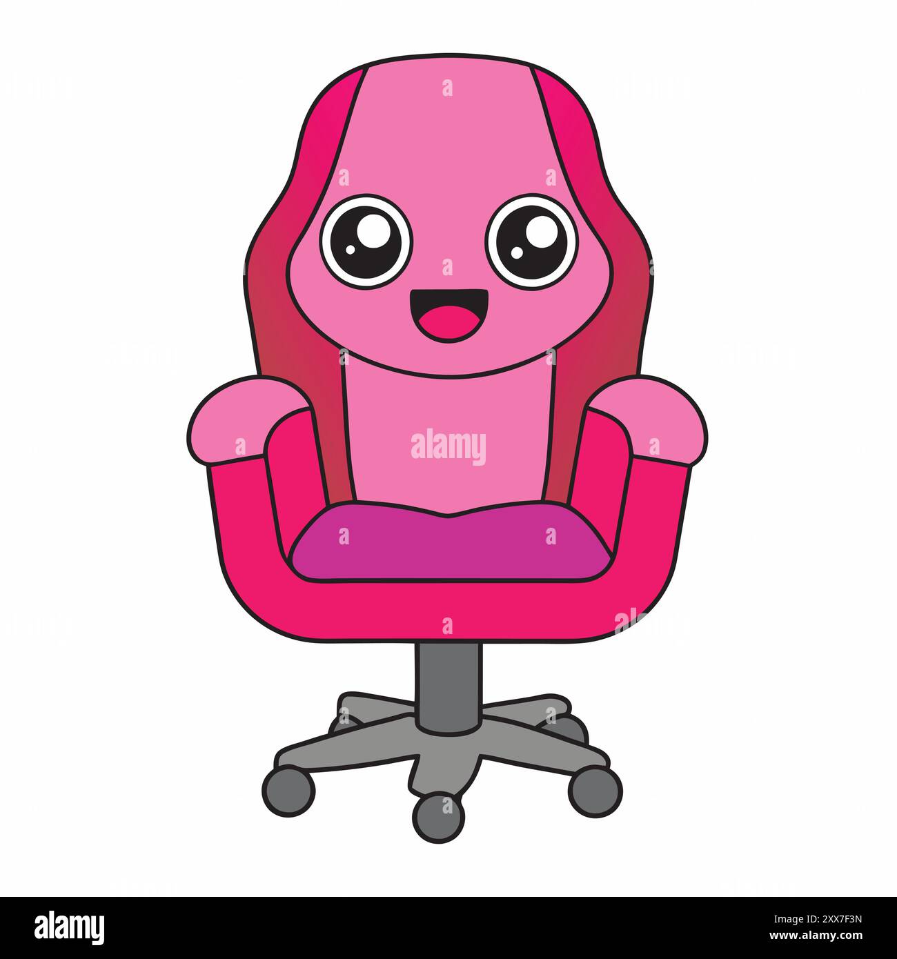 Gaming Chair Kawaii - Cute and Fun Gaming Chair Illustration Stock ...