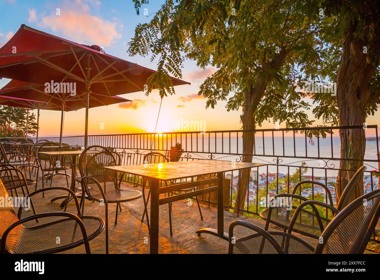Sunrise. Bochali viewpoint in Zante, Zakynthos, Greece, popular travel ...