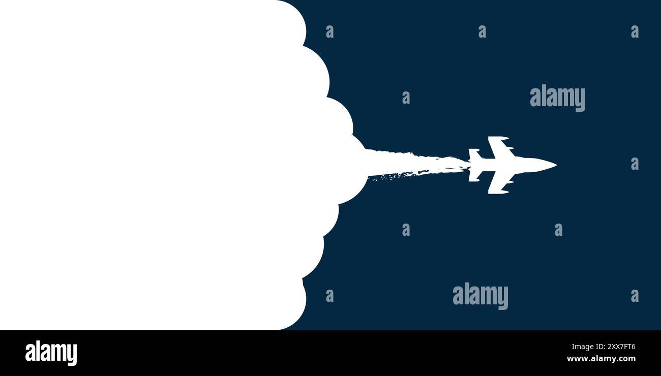 Airplane in the sky with white clouds. Background template for your ...