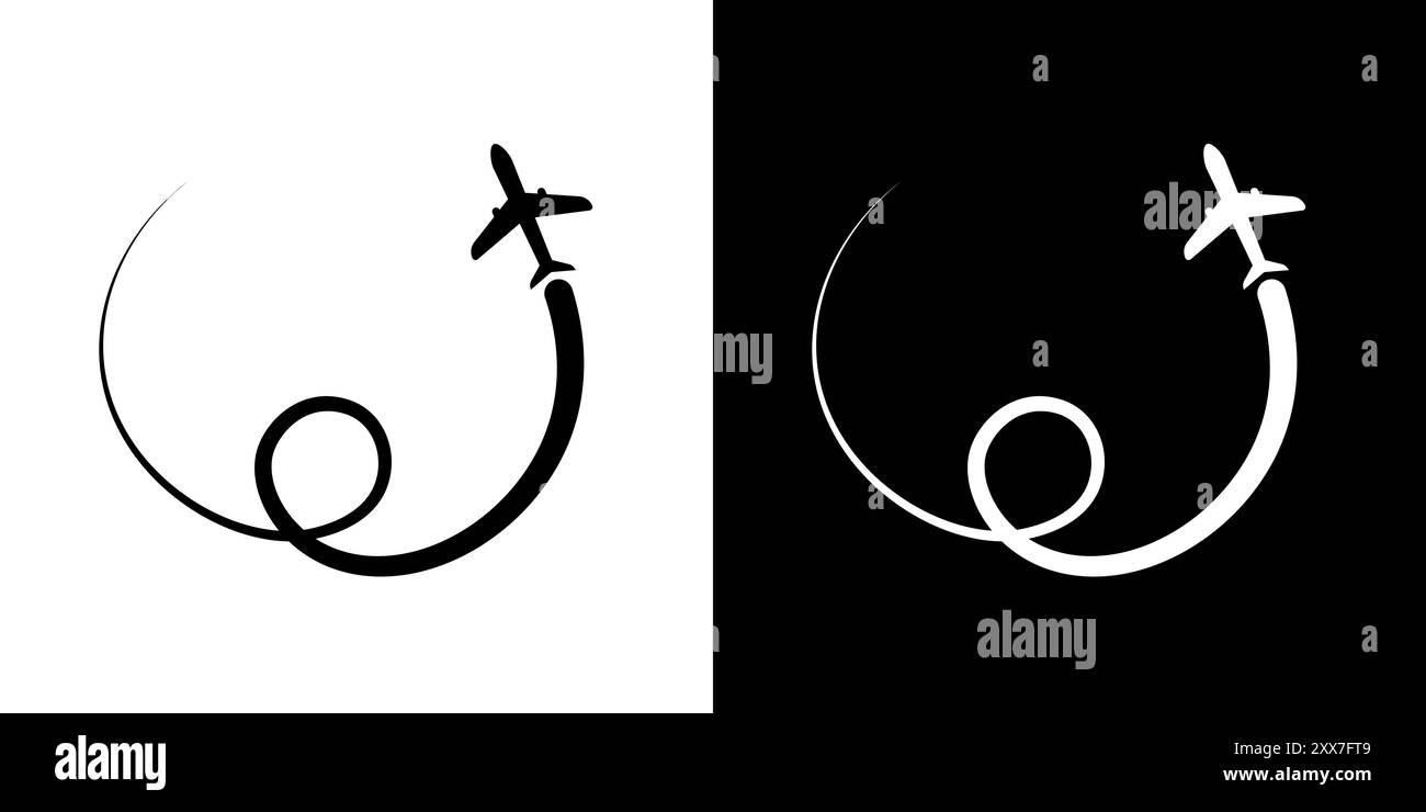 Airplane icon on black and white background. Airplane symbol. Vector ...