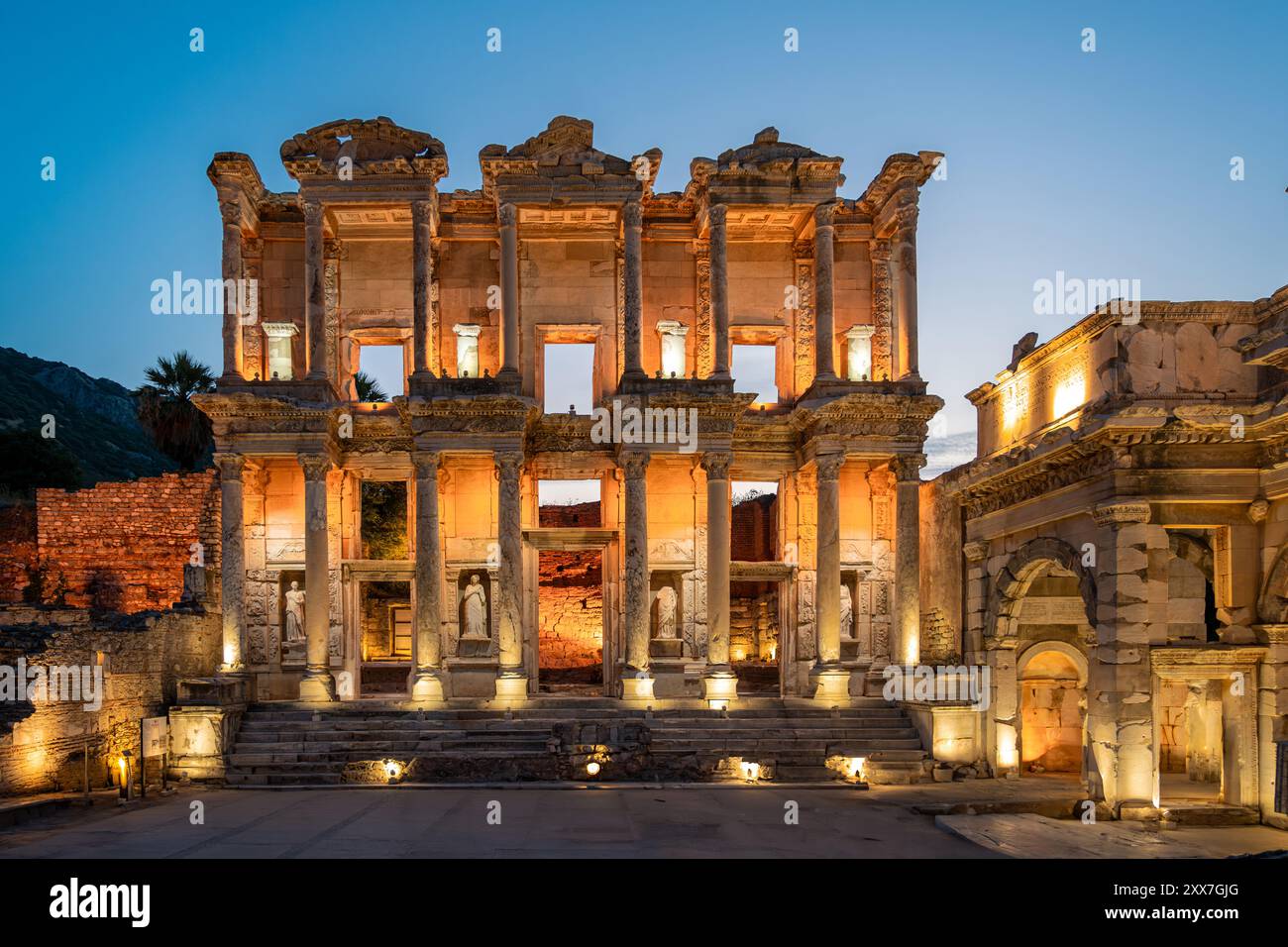 Celsus library in the Ancient City of Ephesus with its magnificent view ...