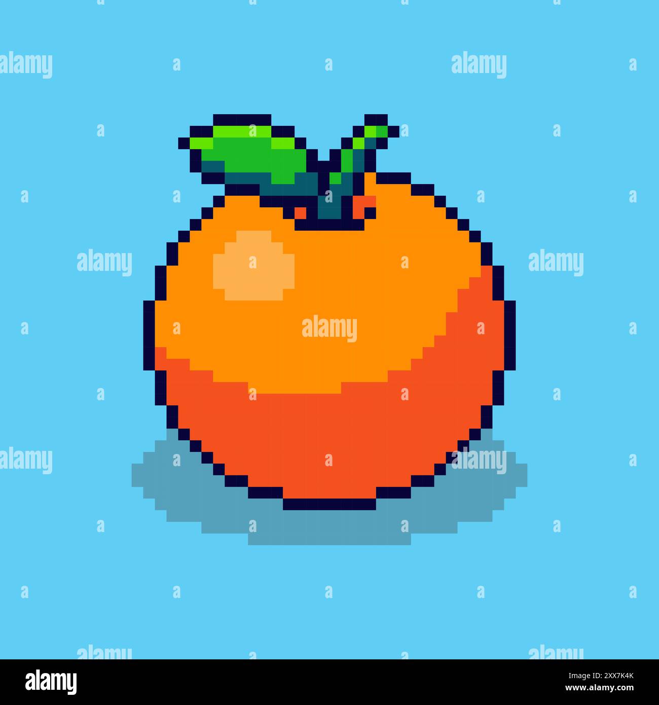 Orange pixel art. Vector illustration design, perfect for game assets themed designs Stock ...