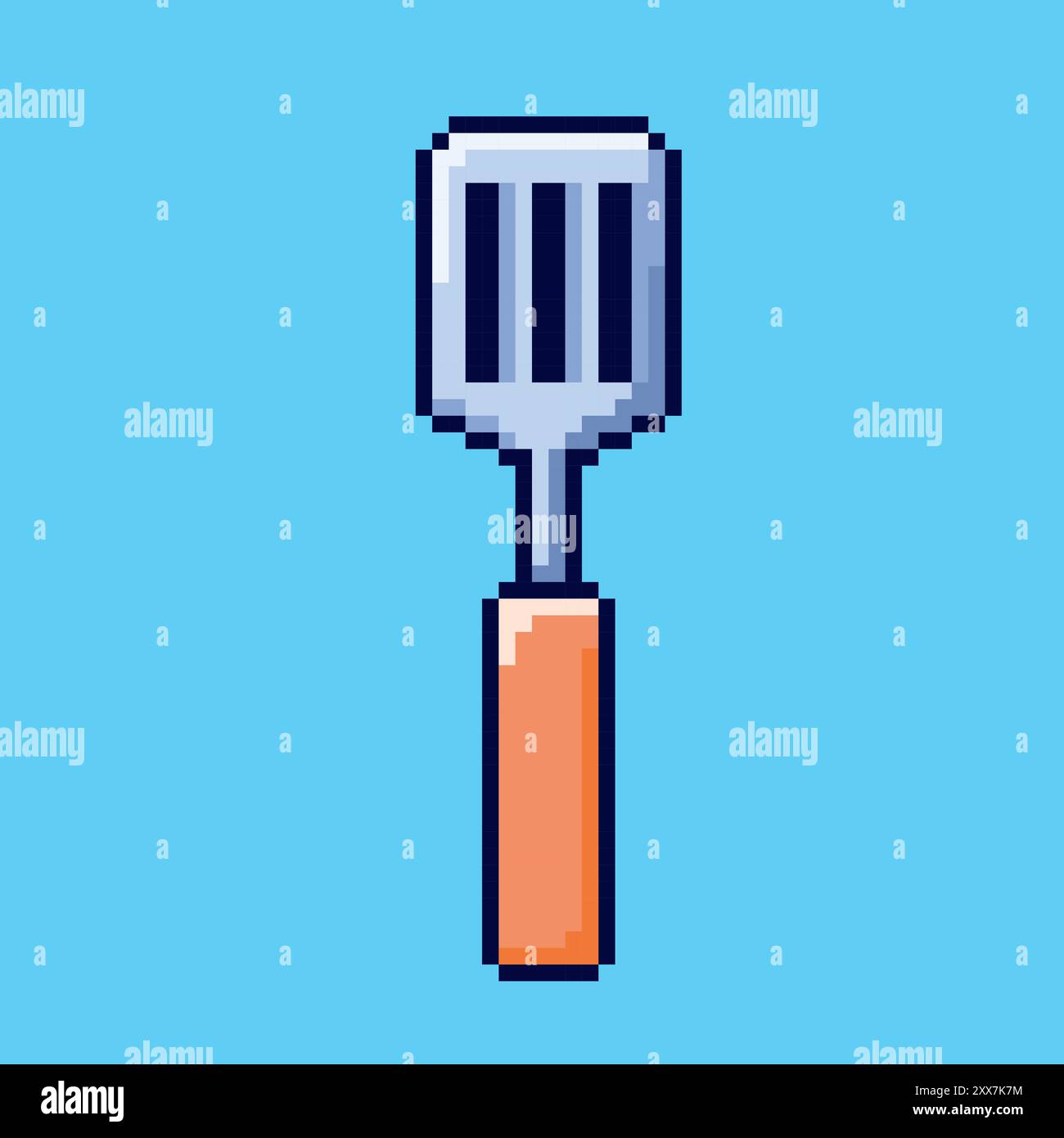 Vector Illustration of Spatula with Pixel Art Design, perfect for game ...