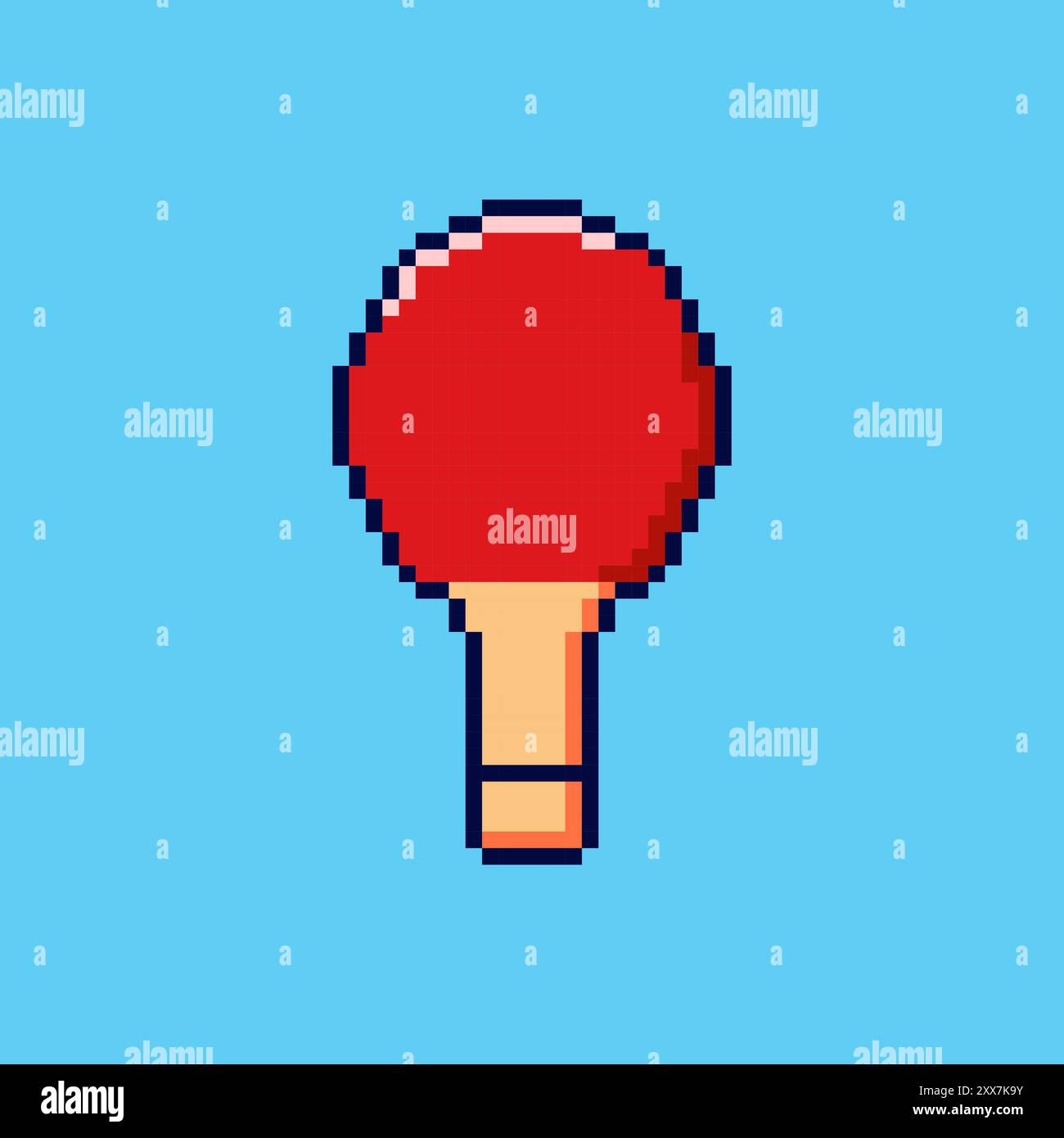 Vector Illustration of Ping Pong Paddle with Pixel Art Design, perfect ...