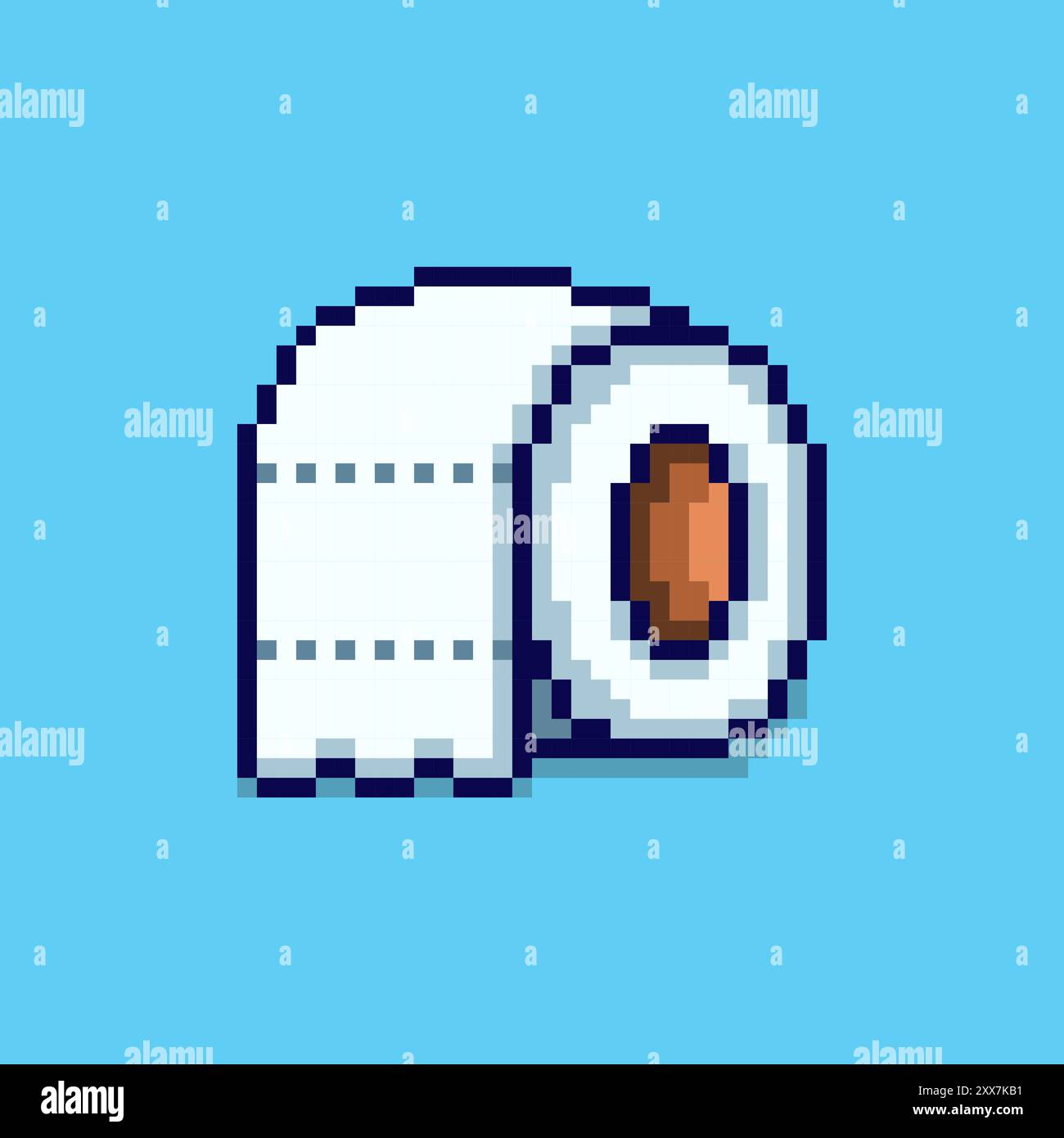 Vector Illustration of toilet paper roll with Pixel Art Design, perfect ...