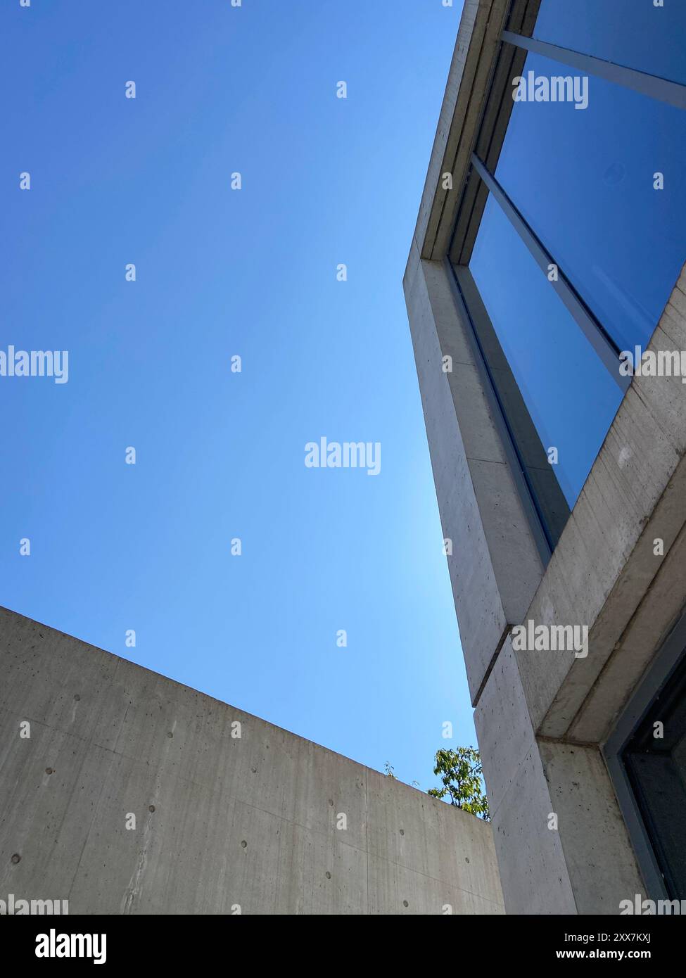 Looking up to the sky. The gray concrete walls are Tadao Ando's famous ...