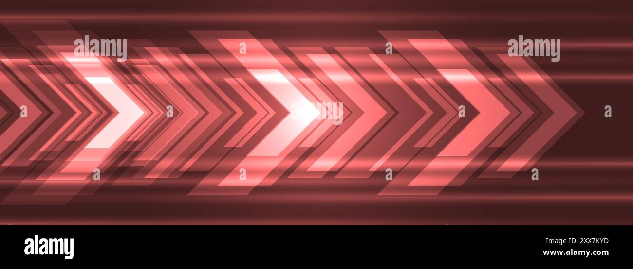 Abstract red arrows futuristic technology background concept high-speed ...
