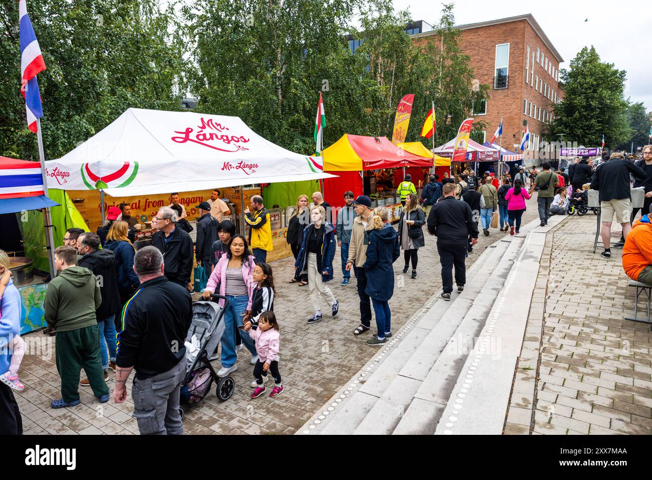 Daily life, an international food market, in the city of Skellefteå ...