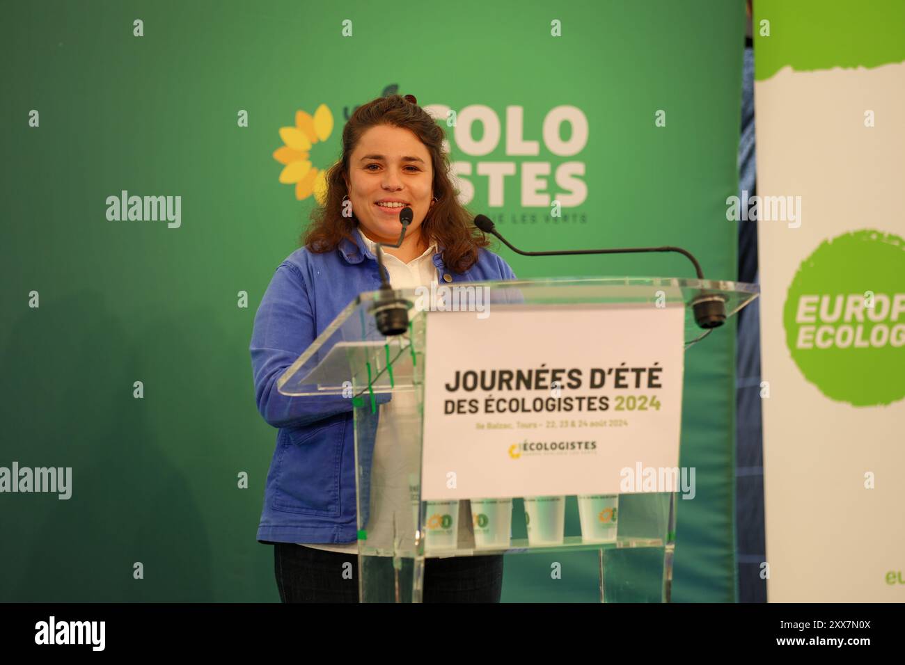 Tours, France. 22nd Aug, 2024. Lea Balage El Mariky delivers her speech ...