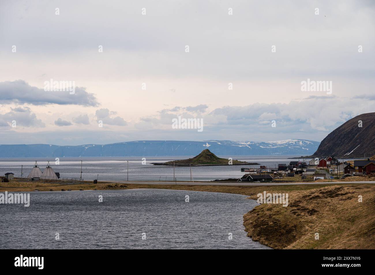 nature sceneries inside the island of Mageroya along the road to get to ...