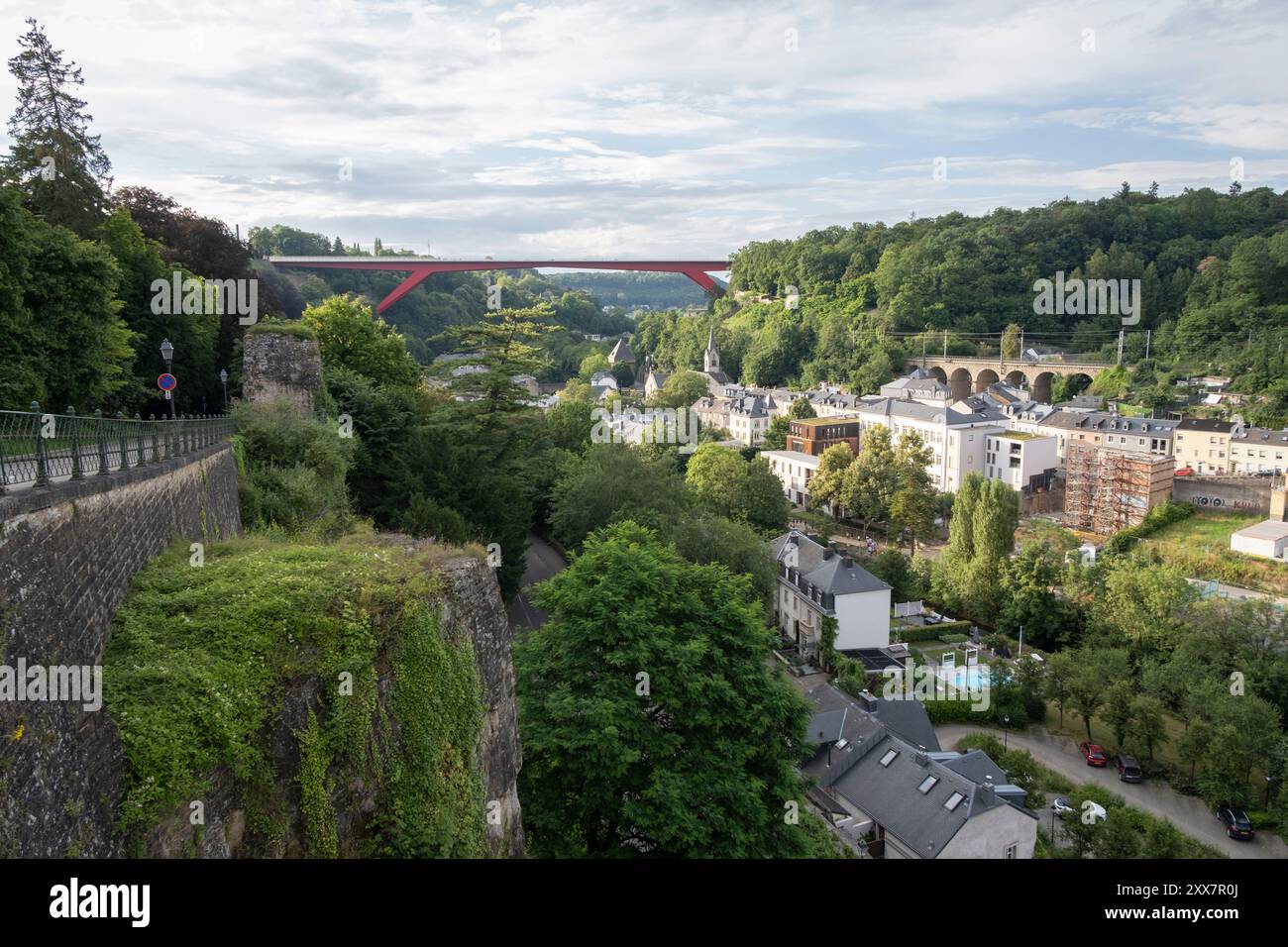 A panoramic view of the city of Luxembourg from the walls of the ...
