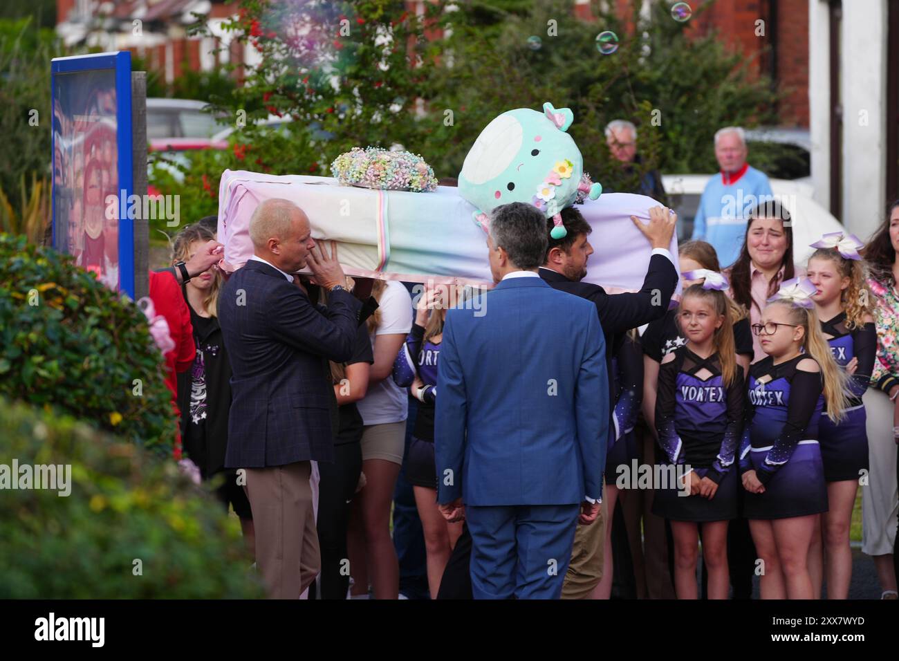 The coffin of Southport stabbing victim Elsie Dot Stancombe arrives for ...