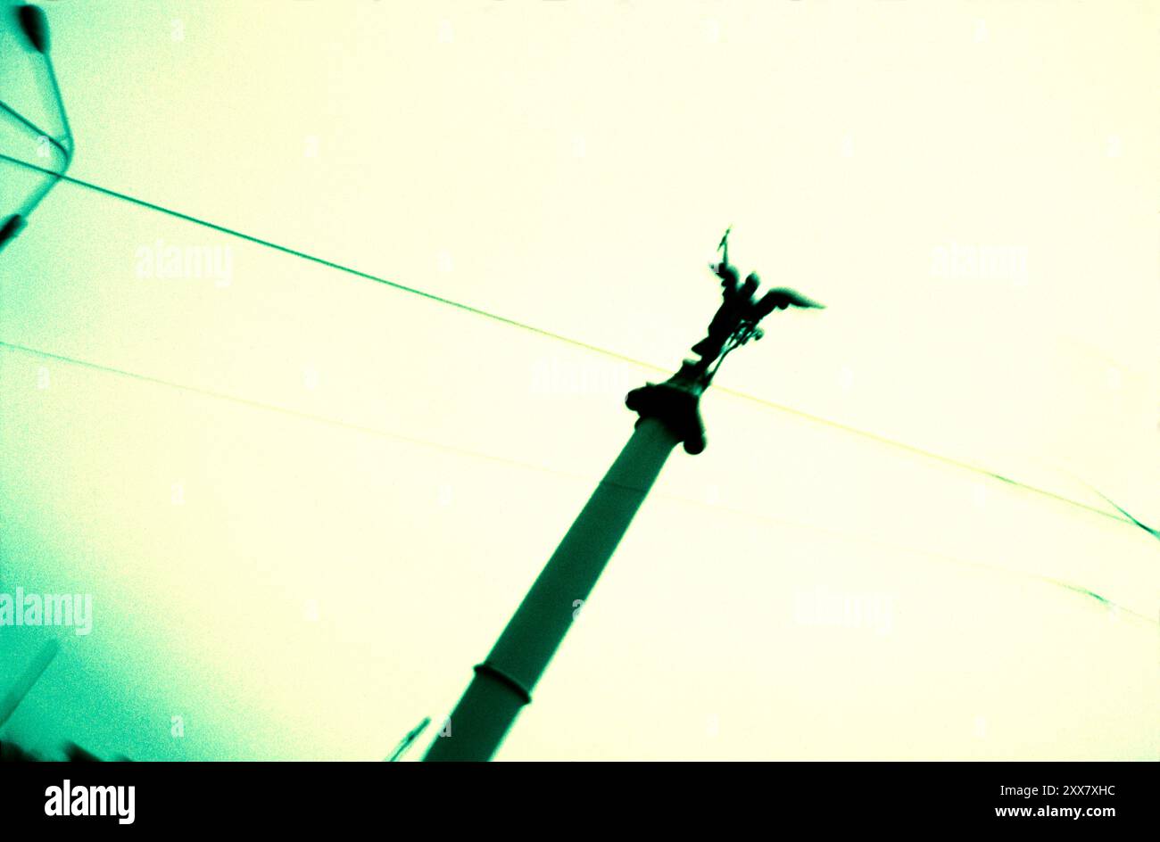 Column with angel on top. Svatopluk Čech Bridge. Prague. Czech Republic ...