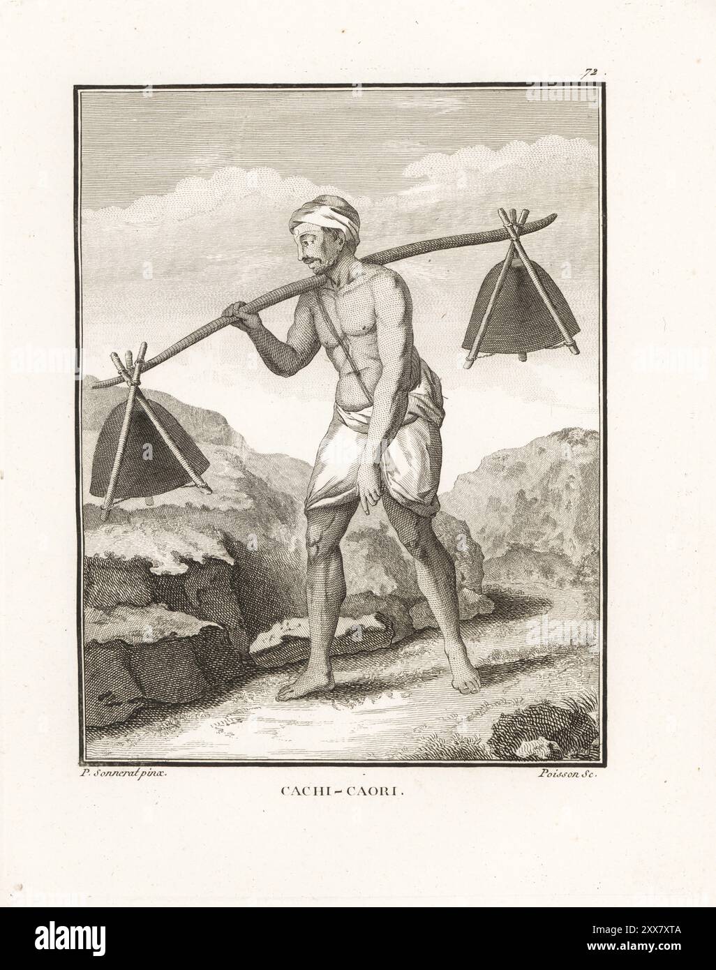 Cachi sect devotee carrying water from the sacred Ganges River. The ...