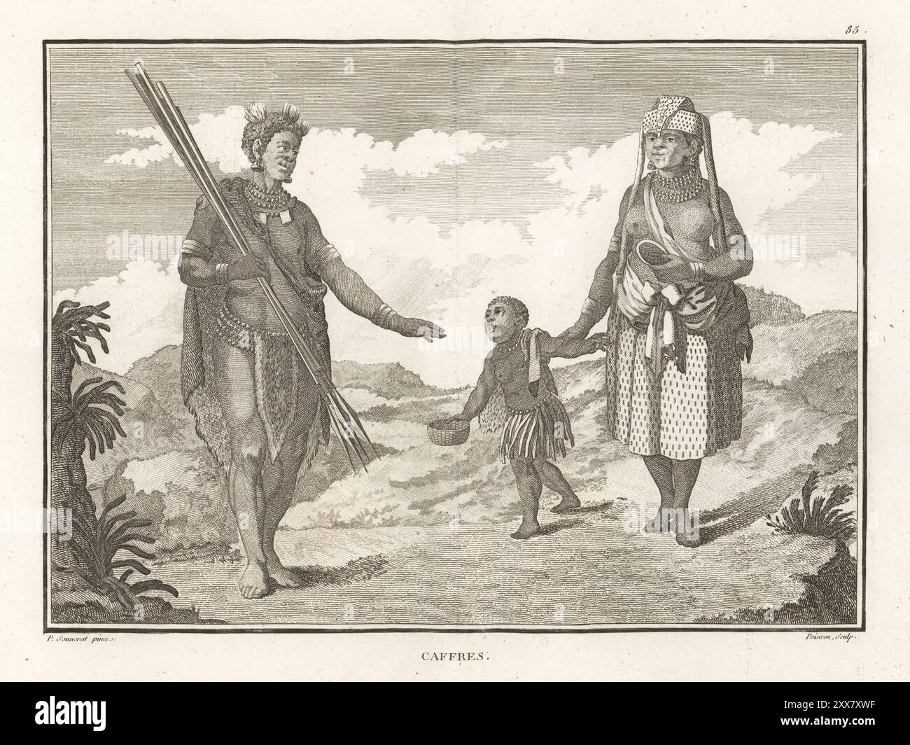 San people of South Africa. The man in animal skin coat and loincloth ...