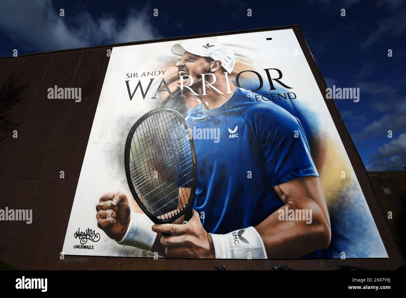 The 20ft artwork outside Dunblane Sports Club of Sir Andy Murray ...