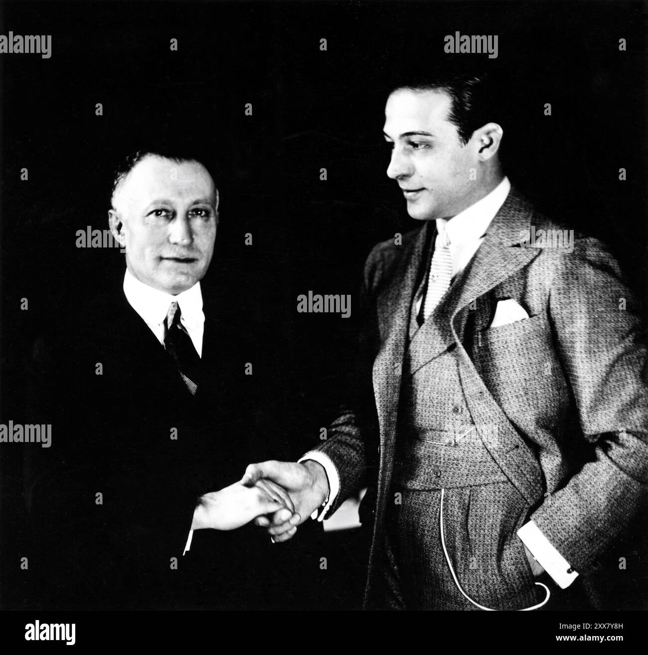 Movie Executive ADOLPH ZUKOR and RUDOLPH VALENTINO on July 18th 1923 ...