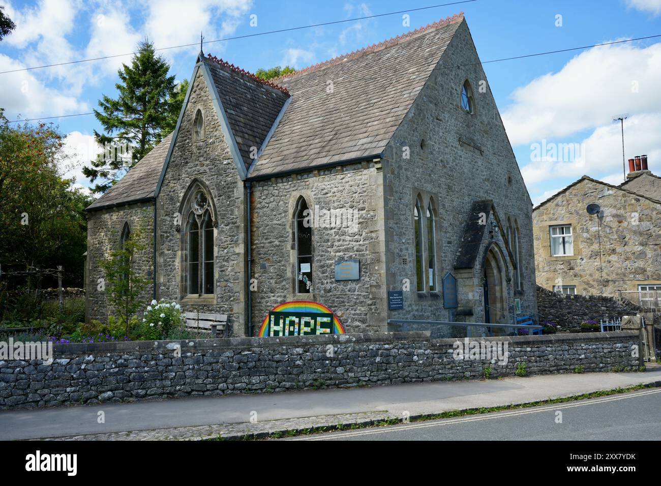 Malham Methodist Church, a traditional Yorkshire Victorian stone built ...