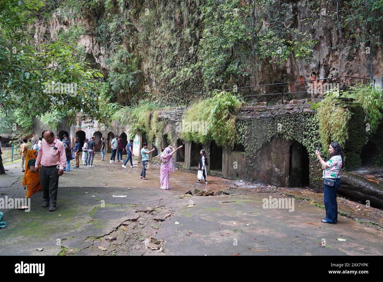 The ancient caves at Pandav Falls, believed to have sheltered the ...