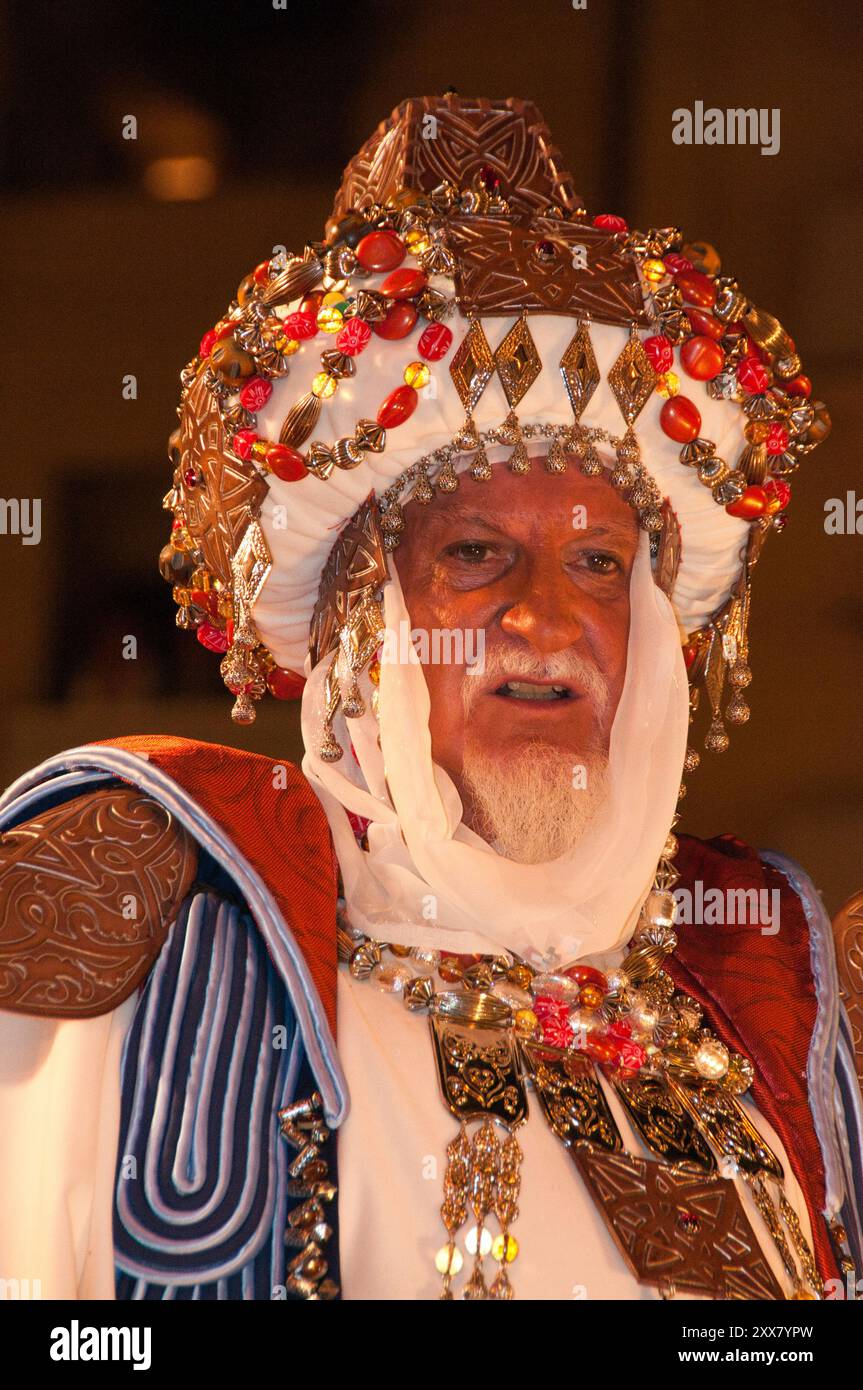 Spanish festival of Moors and Christians man in costume of a Moor Stock ...