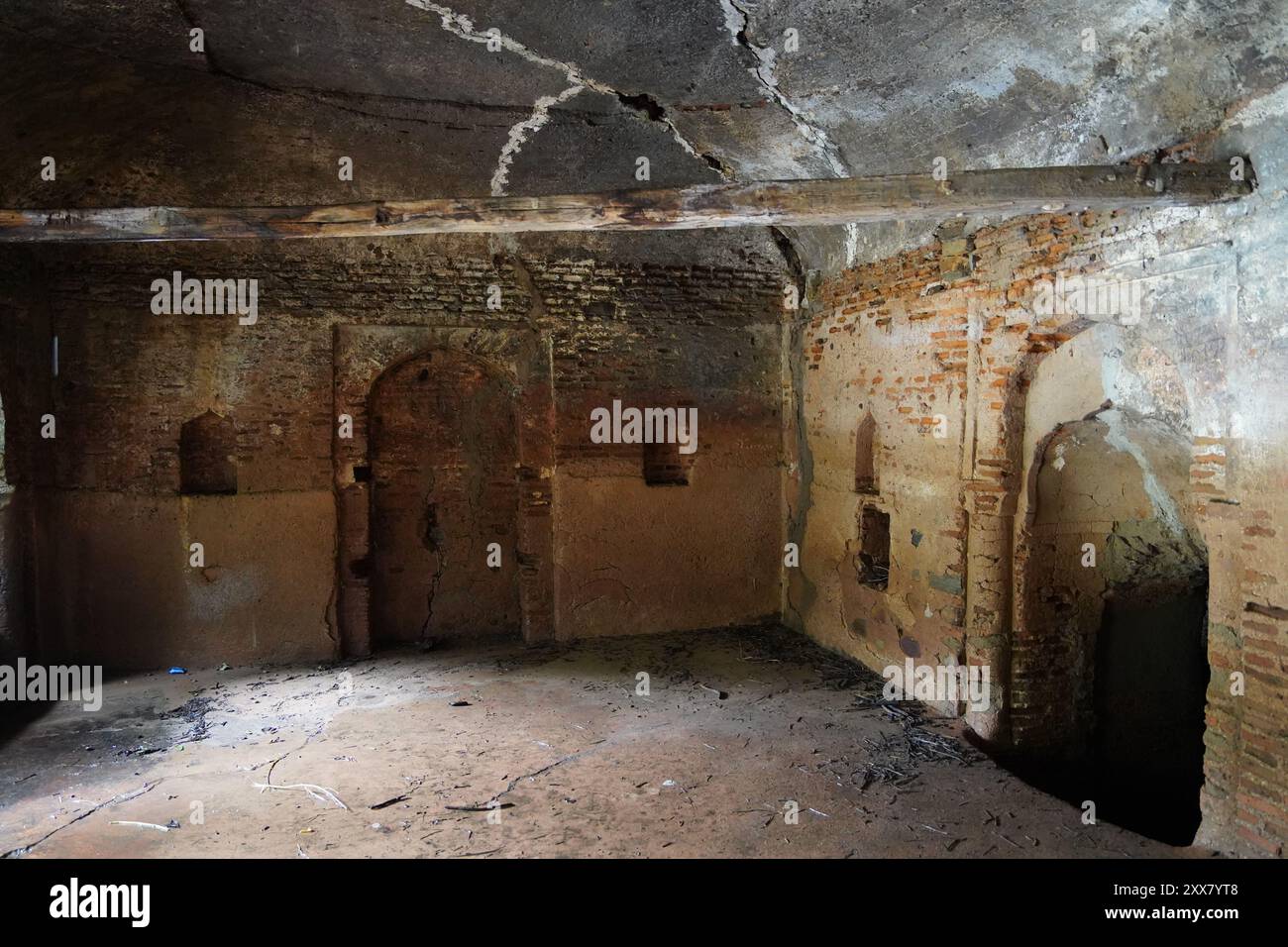 Interior of the ancient caves at Pandav Falls, believed to have ...
