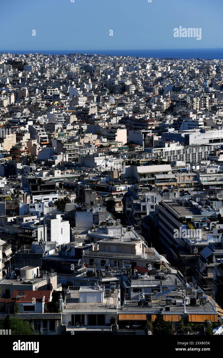 Panoramic view on Athens city, Greece Stock Photo - Alamy