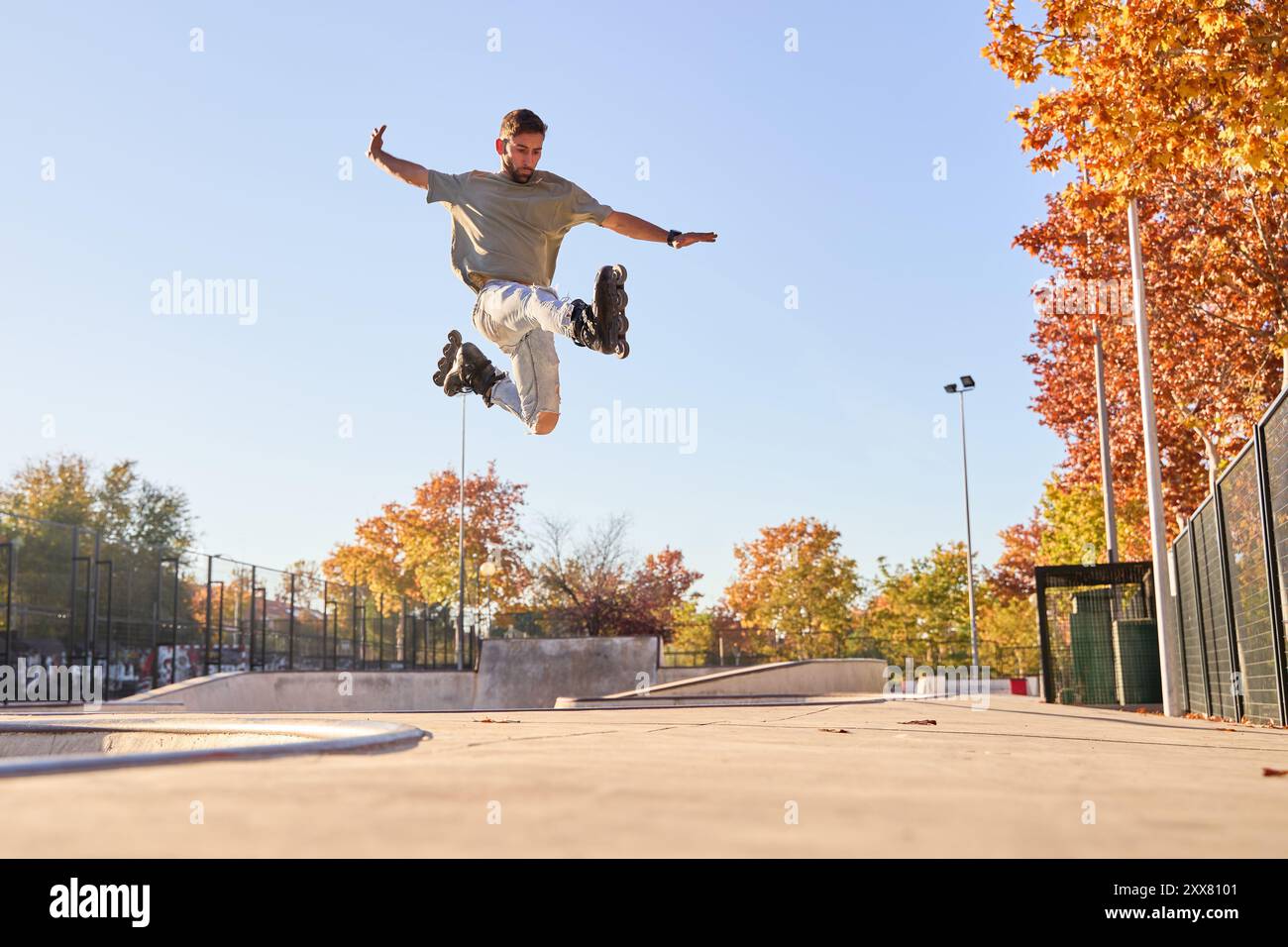 Inline skates and jump hi-res stock photography and images - Alamy