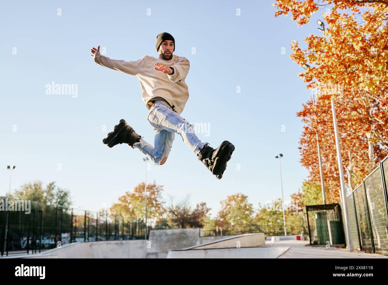 Inline skates and jump hi-res stock photography and images - Alamy