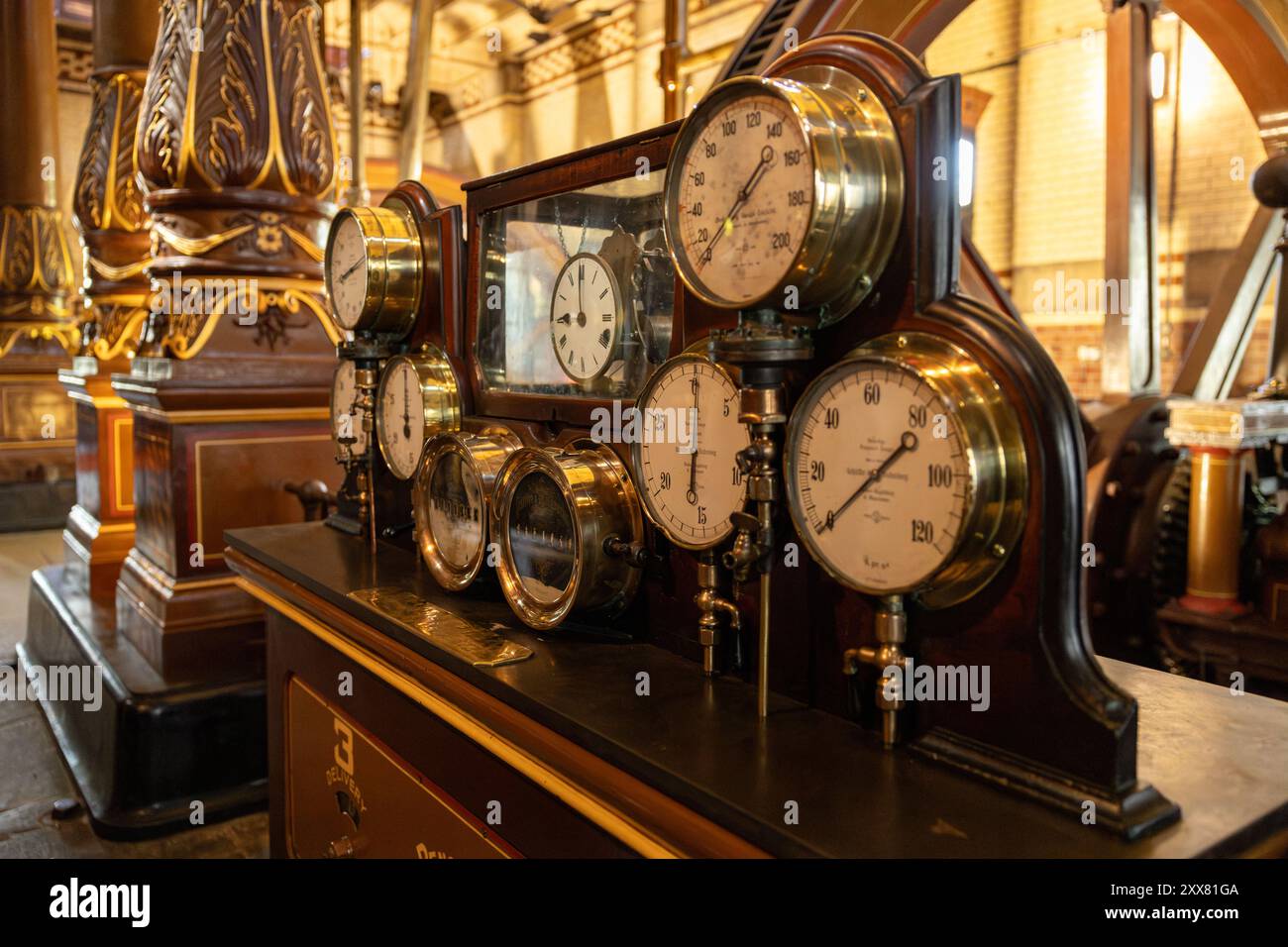 Interior of pumping station building and its equipment Stock Photo - Alamy